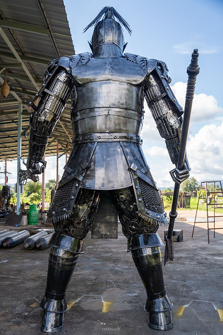 Chinese Warrior Scrap Metal Sculpture Recycled Scrap Metal Artwork
